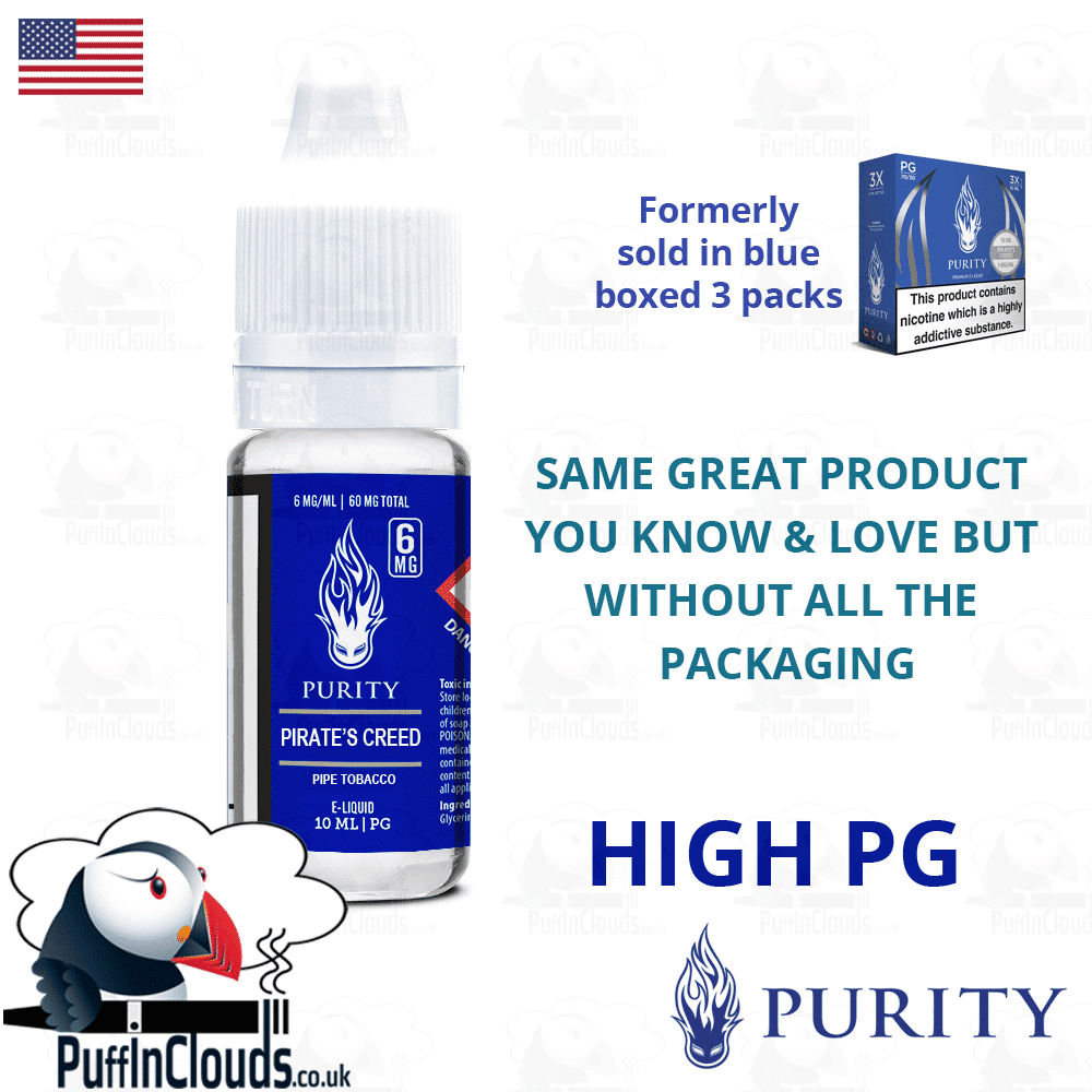 Purity Pirates Creed E-Liquid - Pipe Tobacco | Puffin Clouds UK